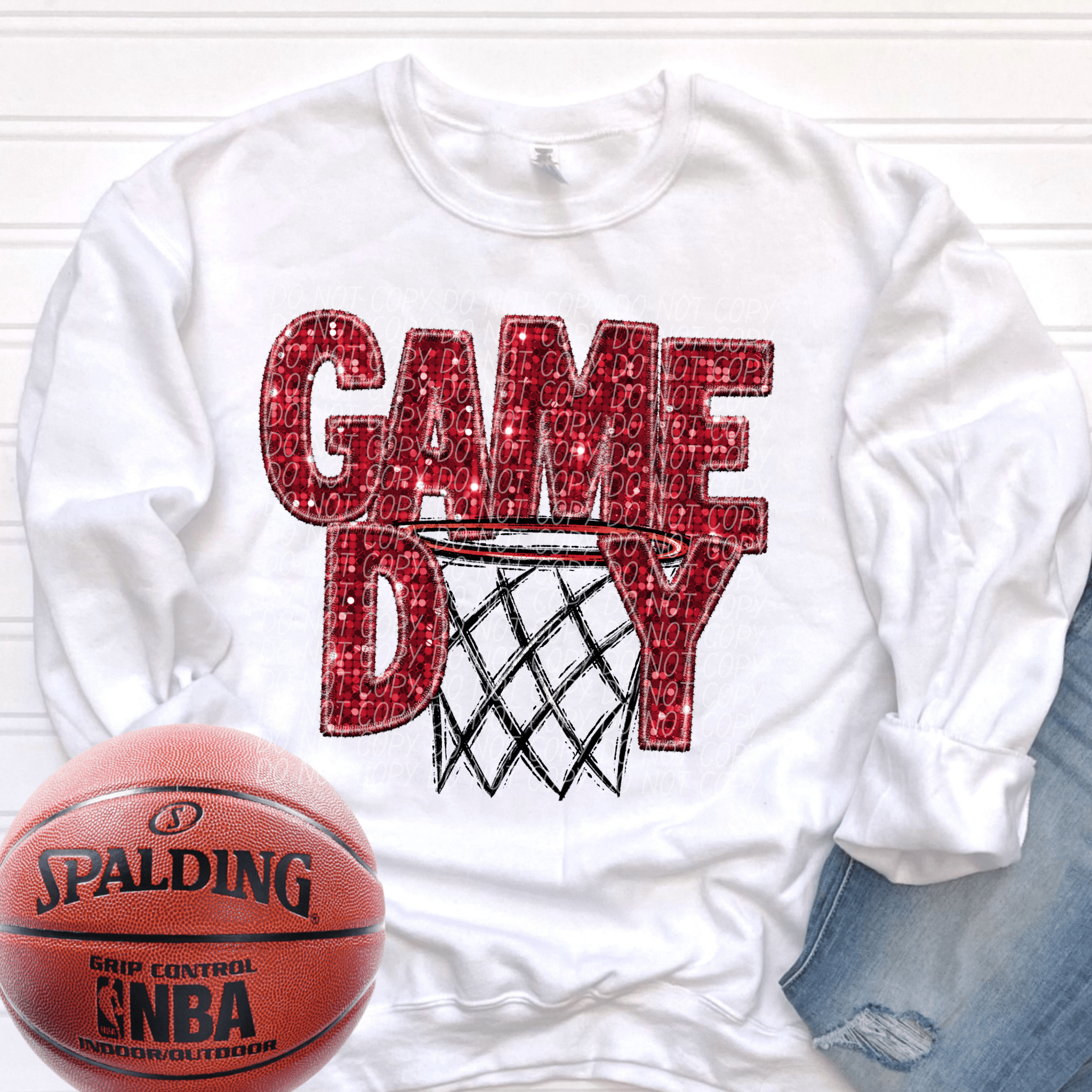 Game Day Red Basketball DTF - Custom Team Spirit Designs – KT ...