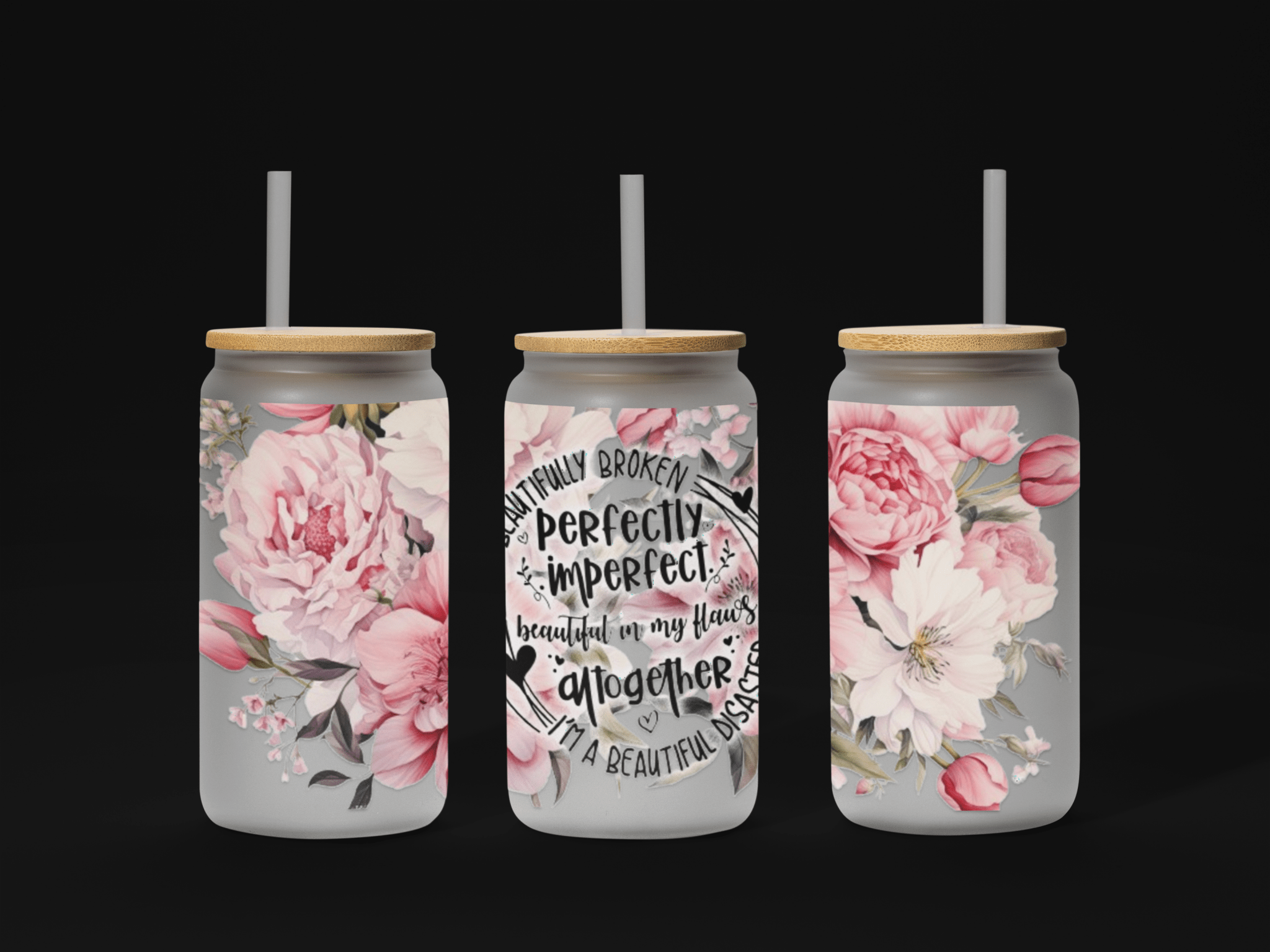Perfectly Imperfect UV DTF Wrap 16oz – “I’m a Beautiful Disaster” Tumb ...
